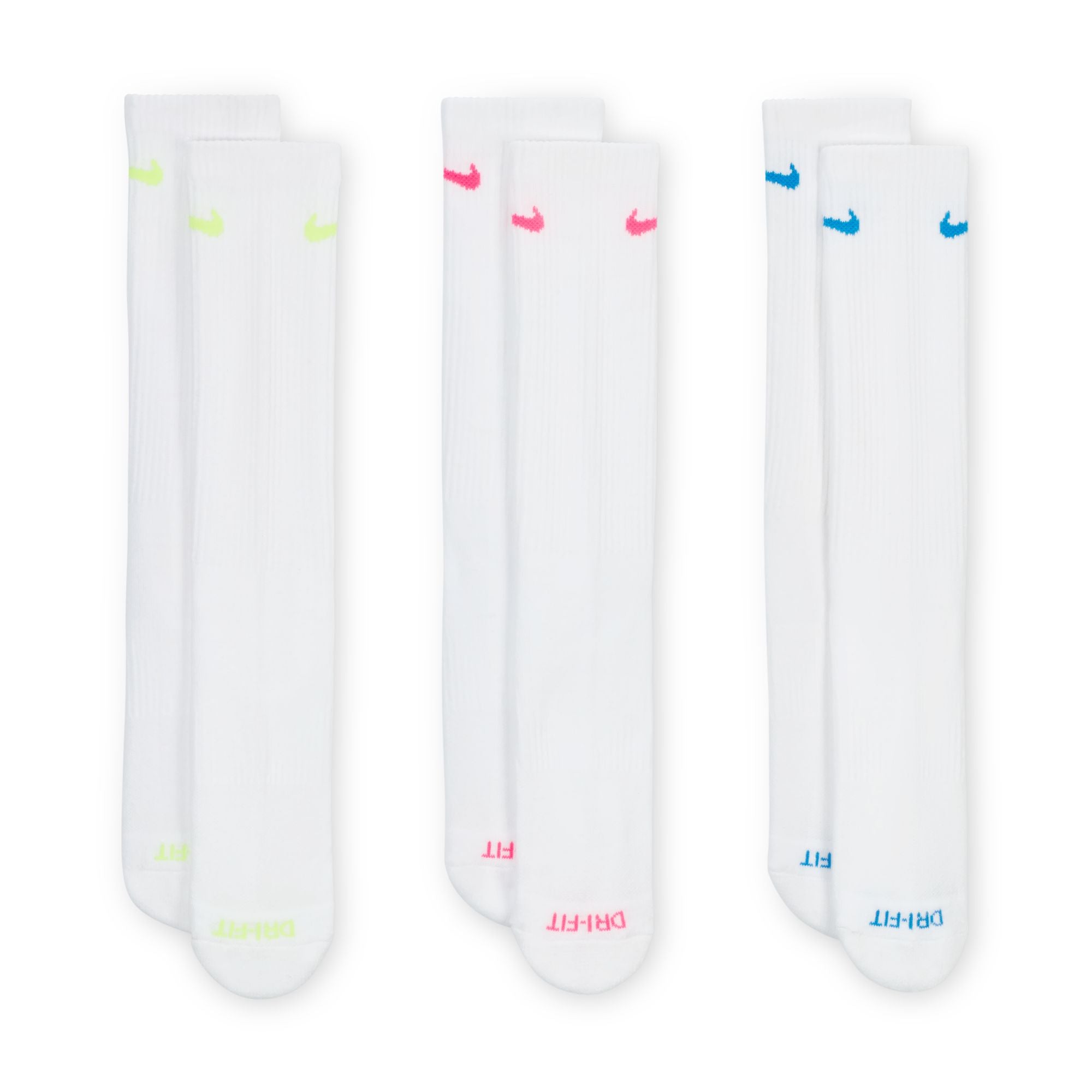 Nike Everyday Plus Cushioned Sock 3-Pack - White/Neon – Ninetimes Skateshop