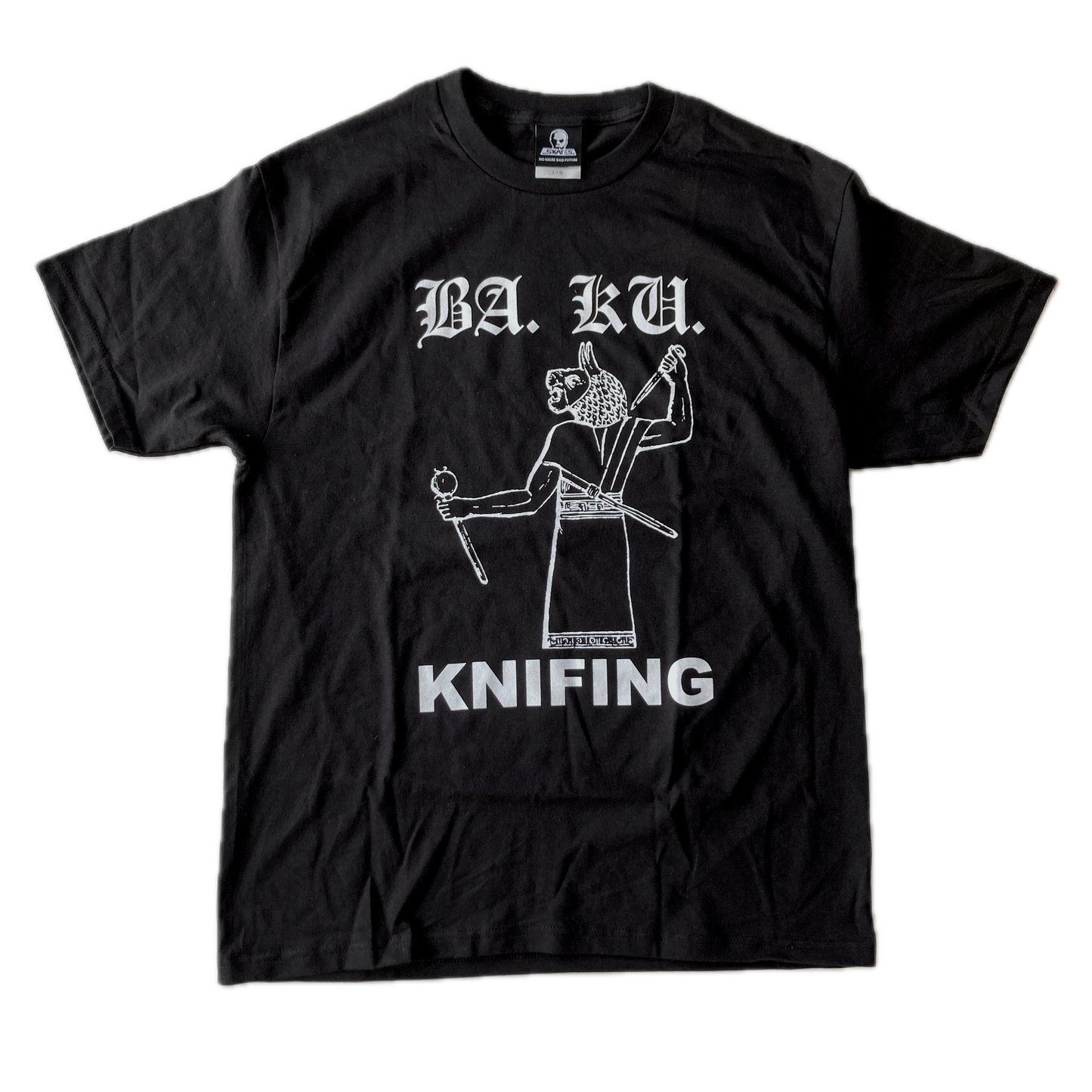 BA.KU. Skull Skates Knifing Tee - Black – Ninetimes Skateshop