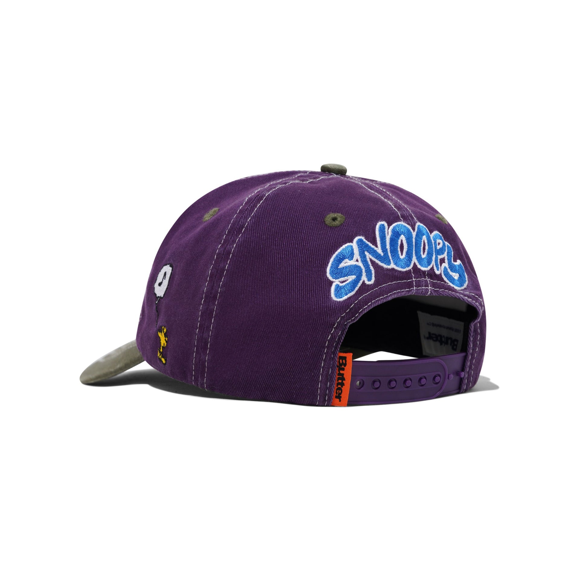 Butter Goods x Peanuts Music Snapback Cap - Washed Purple/Fern ...