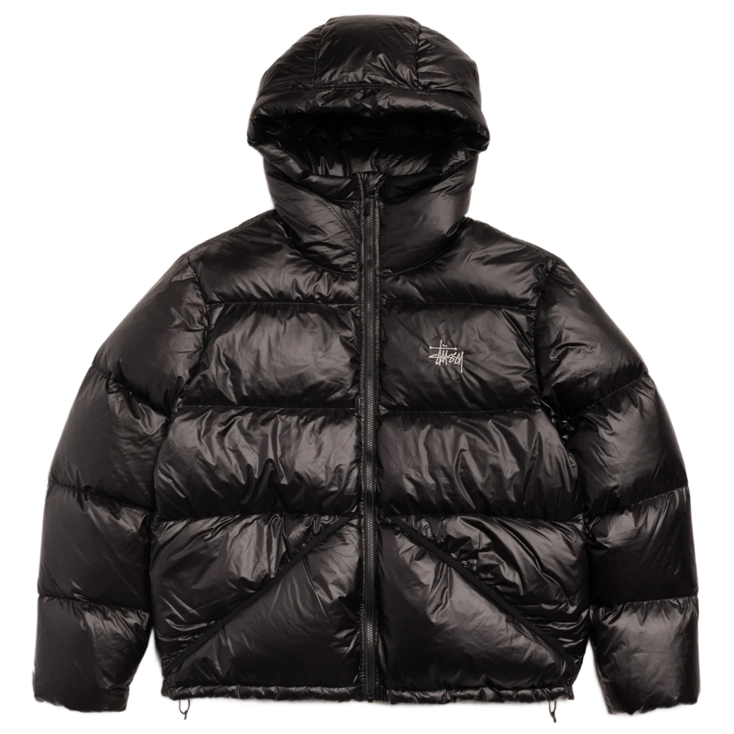 Stussy Micro Ripstop Hooded Down Puffer - Jet Black – Ninetimes Skateshop