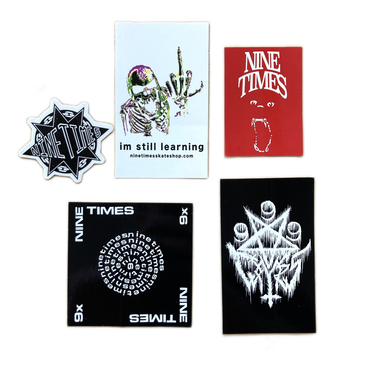 Ninetimes Stickers - Assorted 5 Pack – Ninetimes Skateshop