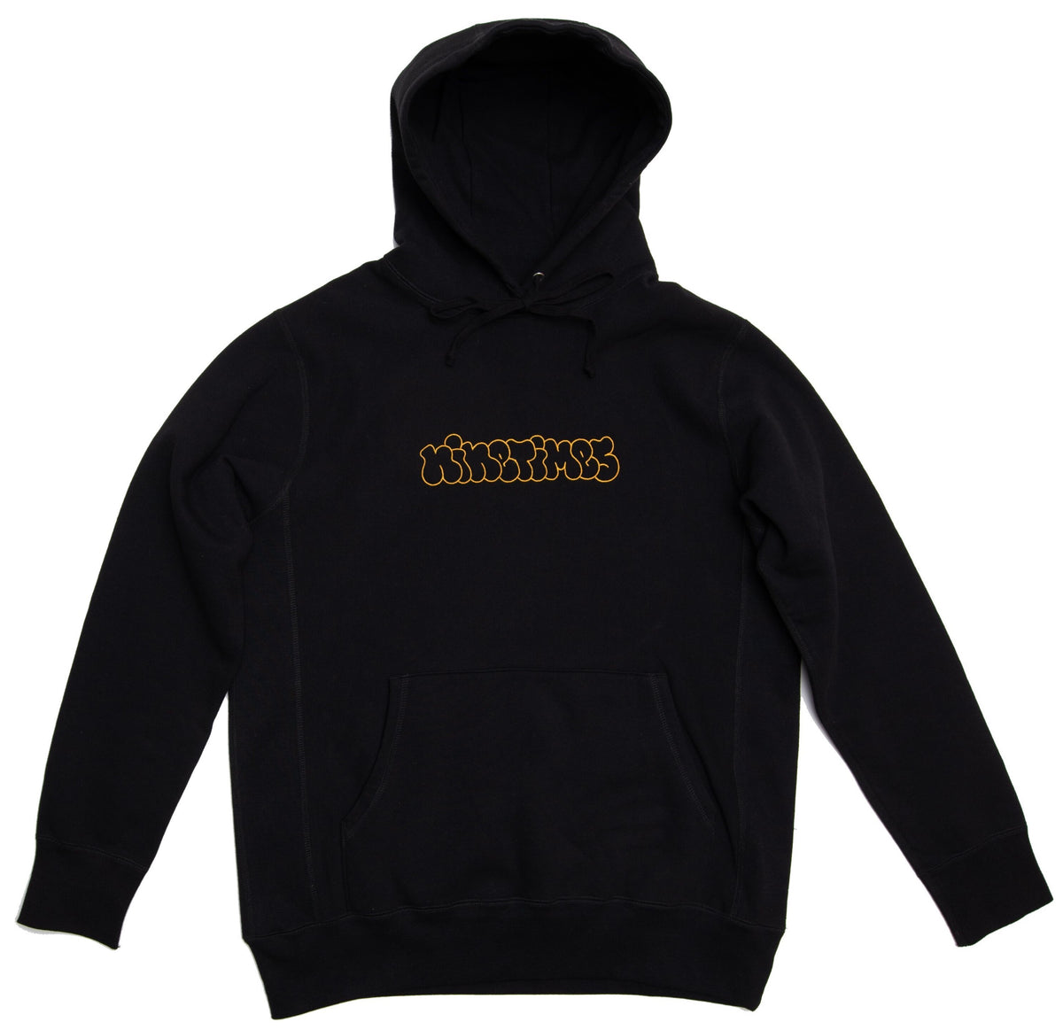 Ninetimes Outline Embroidered Hoodie - Black – Ninetimes Skateshop